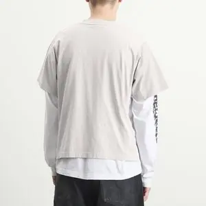 Balenciaga Metal Merch Double T-shirt - Light Grey/white