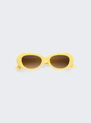 EMMANUELLE KHANH Acetate Cat Eye Sunglasses - Yellow