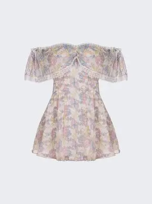 THE IRISH TWIN The Romi Pressed Tuberose Print Mini Dress