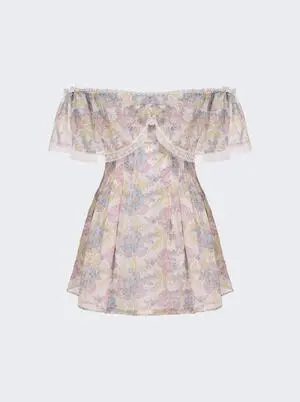 THE IRISH TWIN The Romi Pressed Tuberose Print Mini Dress