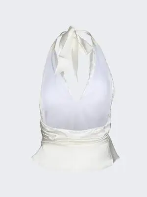 DI PETSA Lunar Draped Silk Halterneck Top
