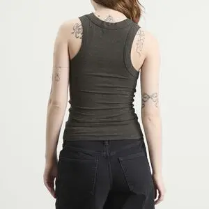AGOLDE Leigh Ribbed Tank Top - Charcoal Heather