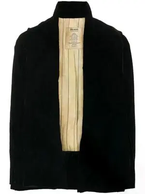 UMA WANG Velvet-effect Open-front Jacket - Black