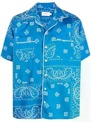 Rhude Bandana-print Short-sleeved Shirt - Blue