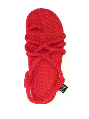 NOMADIC STATE OF MIND Twisted Raffia Sandals - Red