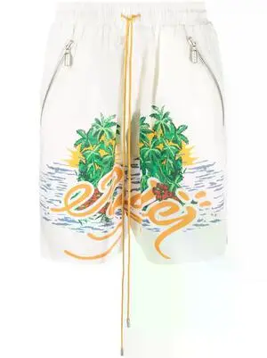 Rhude Graphic-print Drawstring Shorts