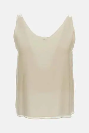 HUI Thin-strap Silk Top - Beige