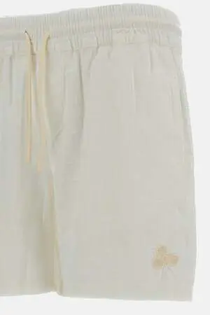 Portuguese Flannel Trousers With Natural Ramie Embroidery
