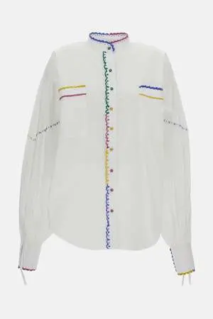 ESTRAFALARIO Long-sleeve Embroidered Shirt - White