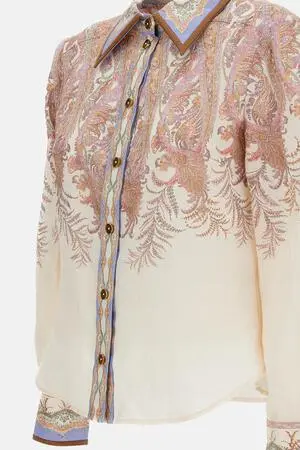 Zimmermann Alchemy Paisley Shirt Bodysuit - Beige