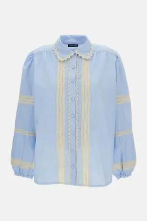 ESTRAFALARIO Embroidered Long-sleeve Shirt - Sky Blue