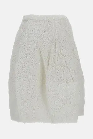Comme Des Garçons Embroidered Midi Skirt