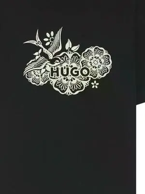 Hugo Flora-print Logo-detail T-shirt