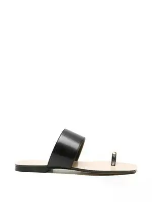 MARIA LUCA Toe-ring Leather Sandals - Black