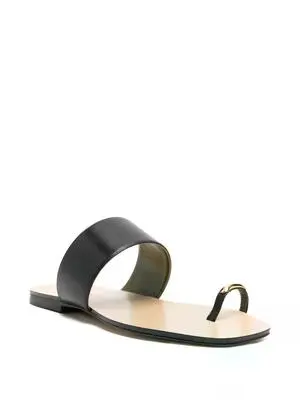 MARIA LUCA Toe-ring Leather Sandals - Black