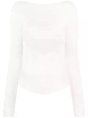LOW CLASSIC Cut-out Detail Long-sleeve Top - White