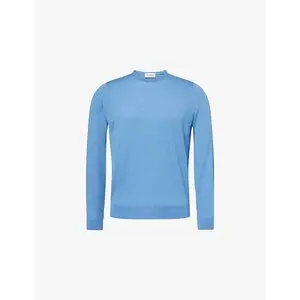 John Smedley Lundy Crewneck Merino Wool Jumper - Chambray Blue