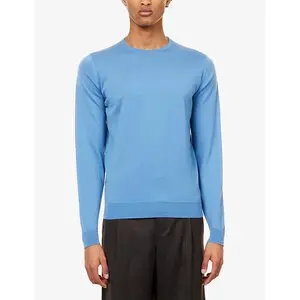 John Smedley Lundy Crewneck Merino Wool Jumper - Chambray Blue