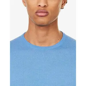John Smedley Lundy Crewneck Merino Wool Jumper - Chambray Blue