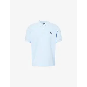 Paul Smith Zebra-embroidered Cotton-pique Polo Shirt - Light Blue
