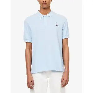 Paul Smith Zebra-embroidered Cotton-pique Polo Shirt - Light Blue