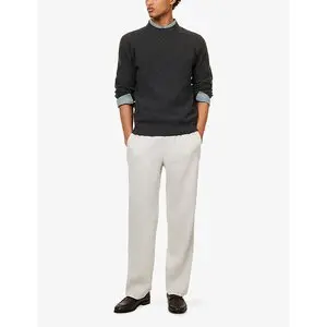 John Smedley Oxnard Crewneck Cashmere And Wool-blend Jumper - Dark Ash
