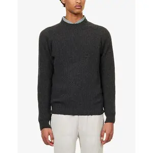 John Smedley Oxnard Crewneck Cashmere And Wool-blend Jumper - Dark Ash