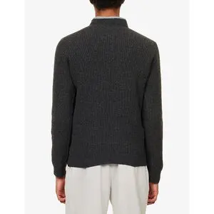John Smedley Oxnard Crewneck Cashmere And Wool-blend Jumper - Dark Ash