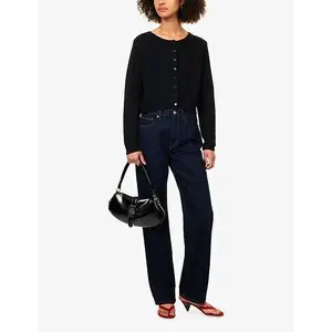 REFORMATION Clara Cotton Knitted Cardigan - Black