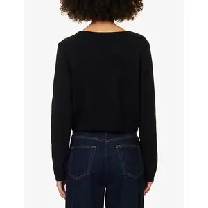 REFORMATION Clara Cotton Knitted Cardigan - Black