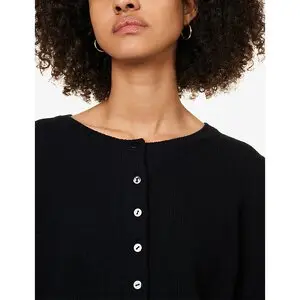 REFORMATION Clara Cotton Knitted Cardigan - Black
