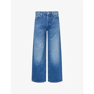 MOTHER The Dodger Button Flood Straight-leg Denim Jeans