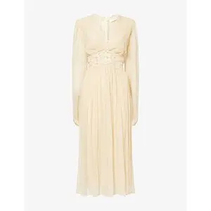 Zimmermann Luna Embroidered Woven Midi Dress - Cream