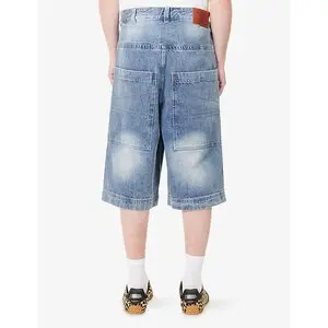 GODMADE Crystal Embellished Cotton Denim Shorts