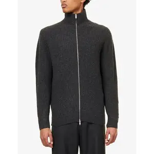 John Smedley Mallam Zip-up Cashmere And Wool-blend Jumper