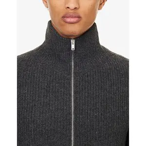John Smedley Mallam Zip-up Cashmere And Wool-blend Jumper