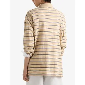 Prada Striped Cotton Pique Polo Shirt - Neutral
