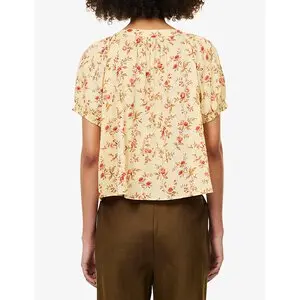 REFORMATION Calia Flora-printed Cotton-blend Top