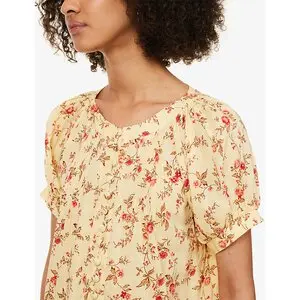 REFORMATION Calia Flora-printed Cotton-blend Top