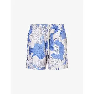 Oas Graphic Print Swim Shorts - Blue