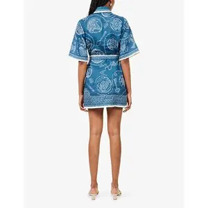 ALEMAIS Lucky Belted Linen Mini Dress