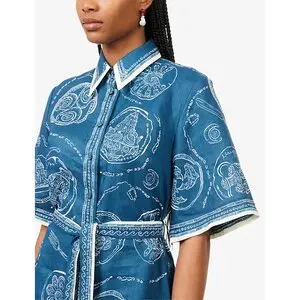 ALEMAIS Lucky Belted Linen Mini Dress
