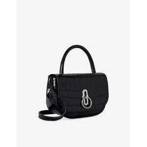 Mulberry Amberley Small Croc-effect Leather Top-handle Bag