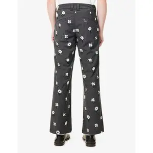HONOR THE GIFT Flower-beaded Pinstripe Cotton Trousers