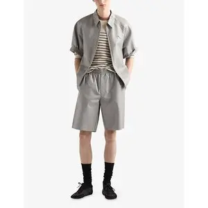 Prada Leather Bermuda Shorts