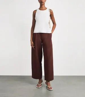 ME+EM Linen-blend Shell Top