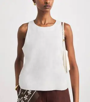 ME+EM Linen-blend Shell Top