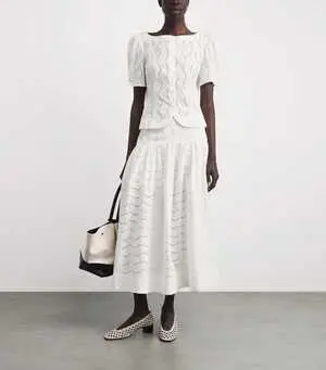 Polo Ralph Lauren Cotton Eyelet Puff Sleeve Blouse