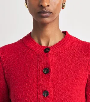 ME+EM Cotton-linen Bouclé Cardigan