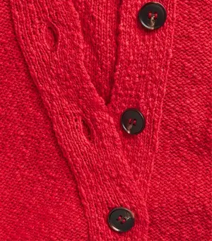 ME+EM Cotton-linen Bouclé Cardigan